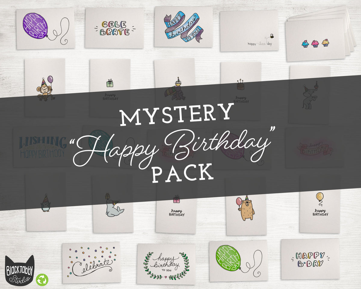 Mystery Pack - HAPPY BIRTHDAY Collection - 24 Cards & Envelopes – Black ...