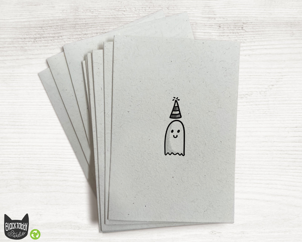 Scary Cute Ghost - Birthday Cards with Envelopes – Black Tabby Studio