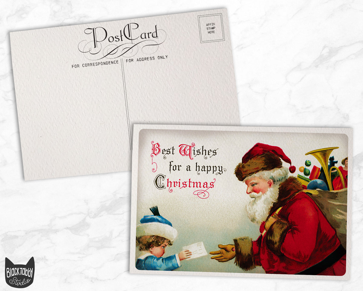 Retro Santa Christmas - 24 Postcards – Black Tabby Studio