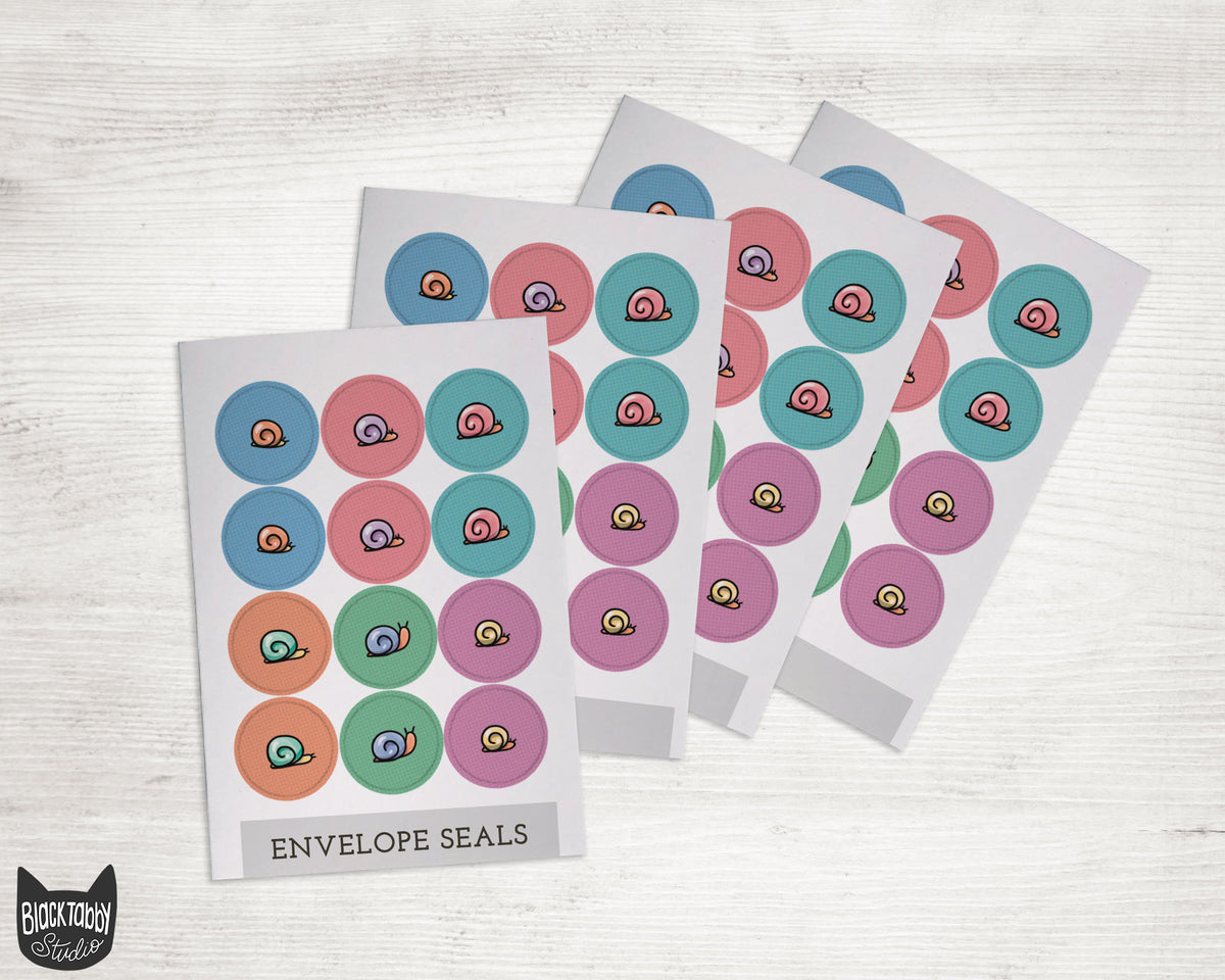 Snail Mail - 48 Sticker Seals for Envelopes & Stationery – Black Tabby ...