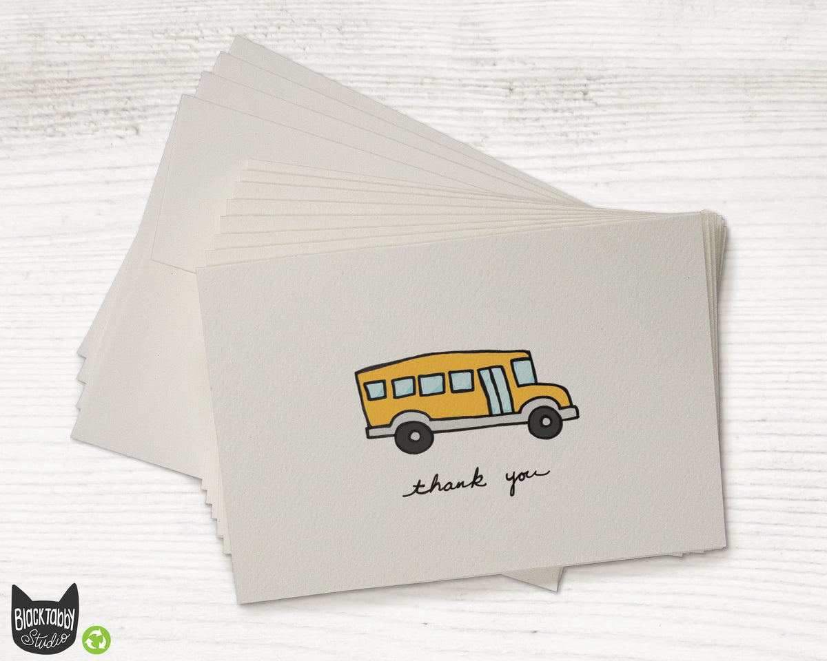 School Bus - Thank You Cards – Black Tabby Studio